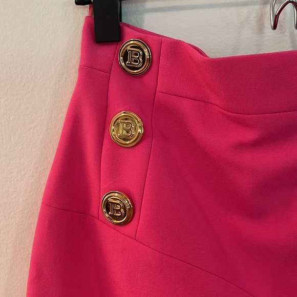 Balmain | Skirts | Balmain Hot Pink Barbie Mini Skirt Crepe Nwt Size 38 ...
